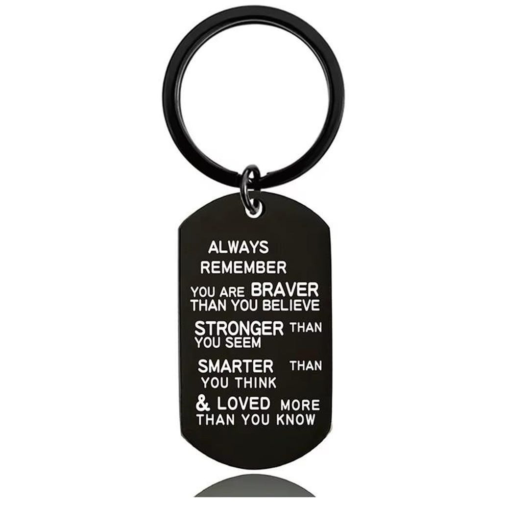 Custom Engraved Key Chain for Loved One With Encouraging Words, Friend ...