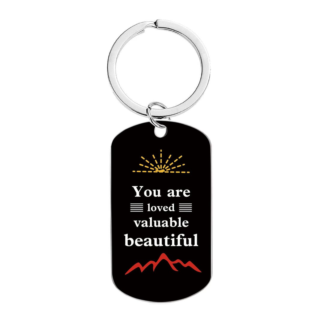 Custom Engraved Key Chain for Loved One With Encouraging Words, Friend ...