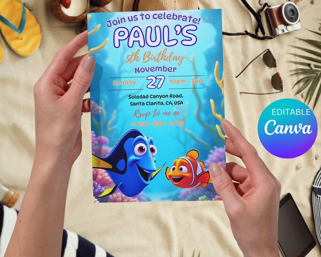 Finding Nemo Invitation Birthday| Party Finding Nemo Birthday ...