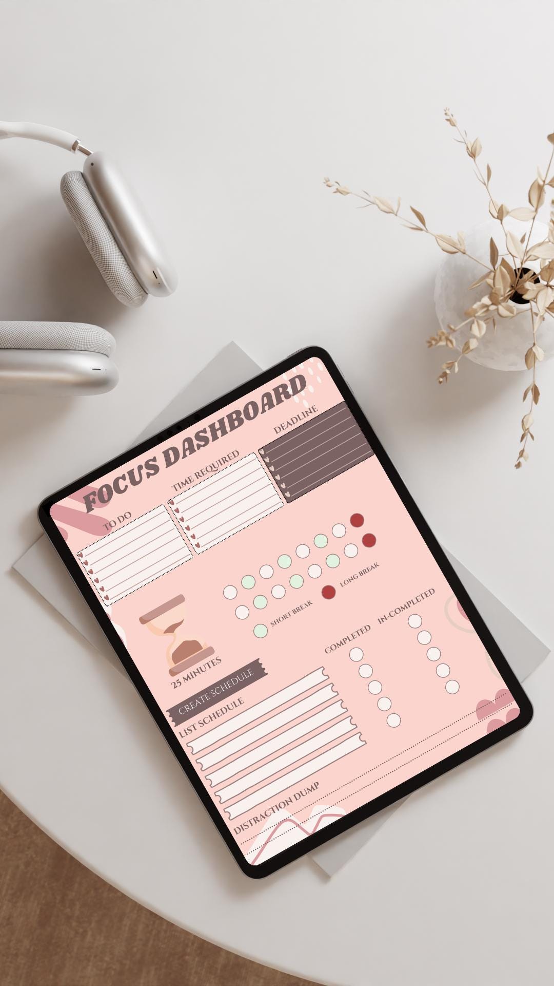 Focus Flow Dashboard – Printable Productivity Template PDF Deep Work ...