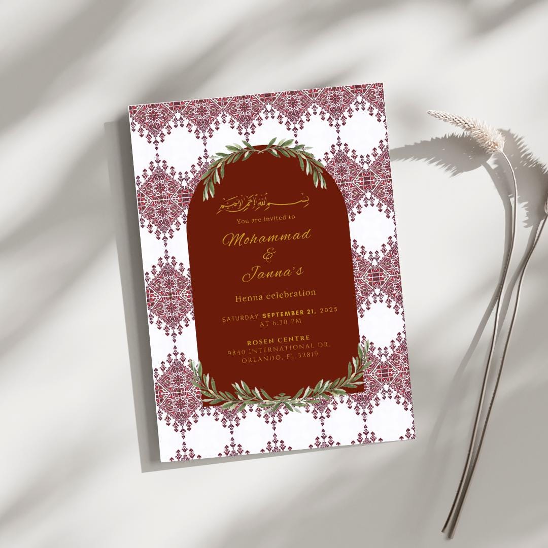 Henna Night Invitation Template | Palestinian/arab Henna Celebration ...