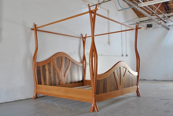 Items similar to The Marriage Bed - A handmade king sized bed in cherry ...