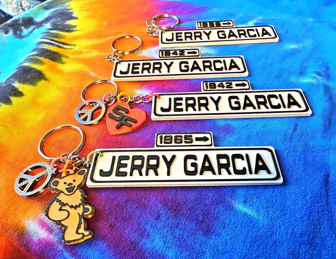 Jerry Garcia SF Street Sign 3D Printed Keychains - Classic and Charm ...