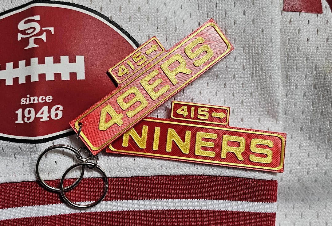 49ers or Niners 3D Printed San Francisco Street Sign Keychain Red ...