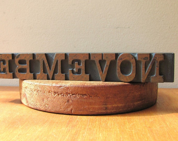 November Printers Block Month Letterpress Print Stamp Date November ...