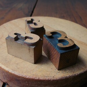 Printers Block Number 3 Letterpress Stamp Wood Block Printing Type ...
