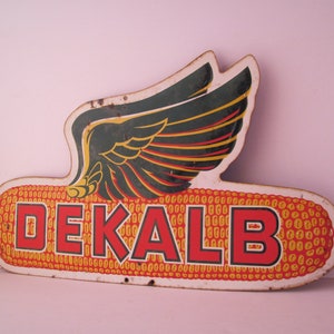 Vintage Metal DeKalb Winged Corn Sign Flying Wings in Farm | Etsy