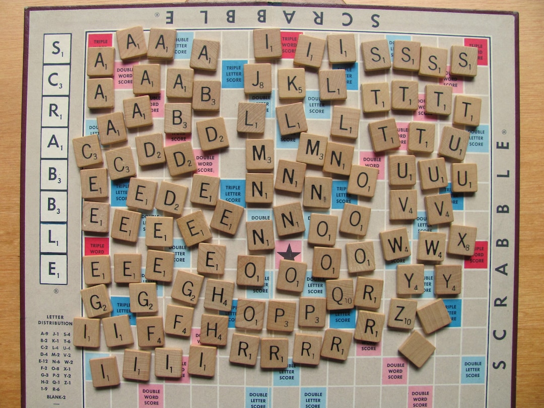 Scrabble Tiles Letters Wood Dark Game Pieces Wooden Alphabet Blocks ...