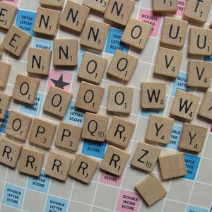 Scrabble Tiles Letters Wood Dark Game Pieces Wooden Alphabet Blocks ...