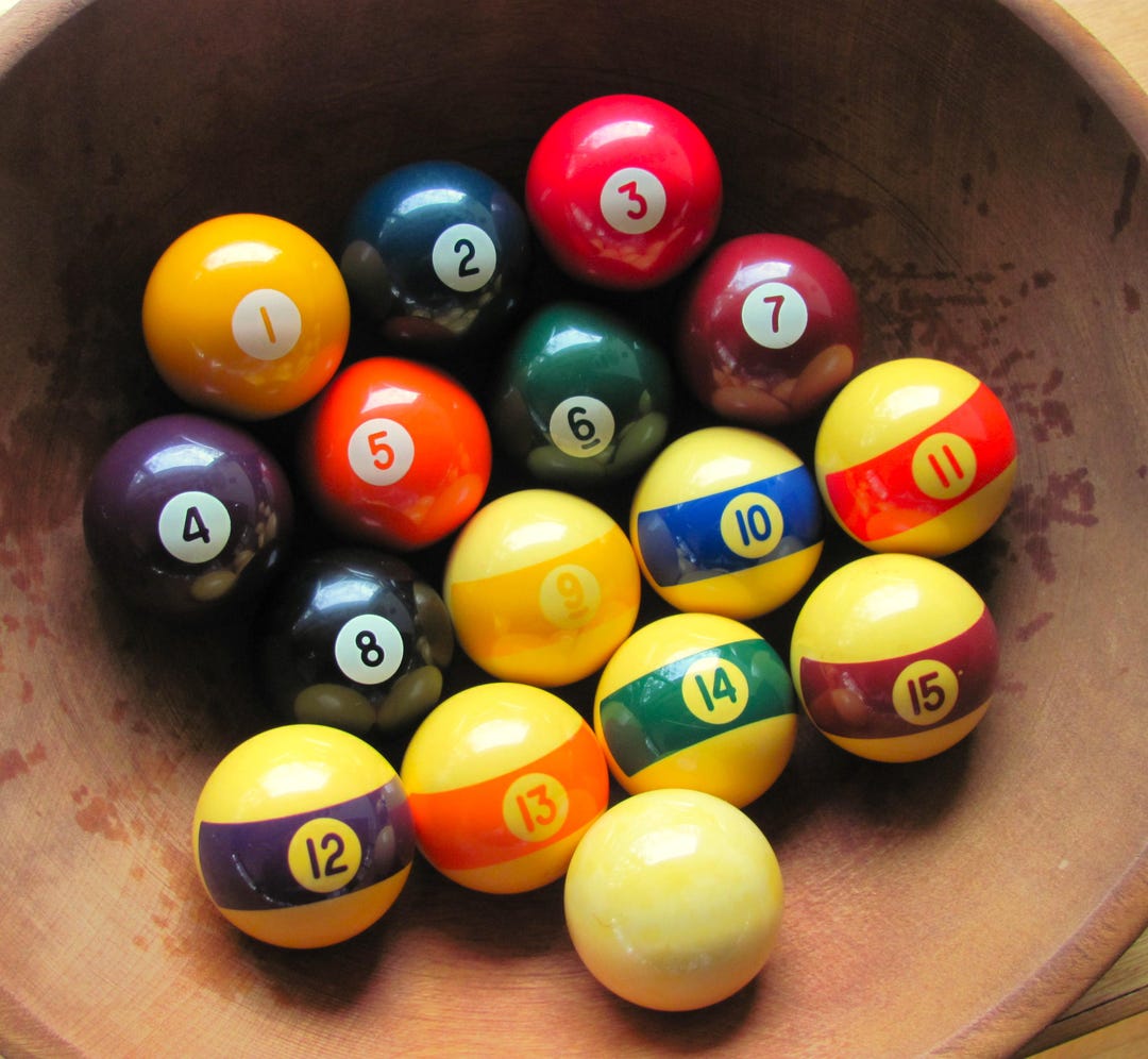 Vintage Pool Balls Billiard CHOICE Game Ball Solids Stripes Cue FREE ...