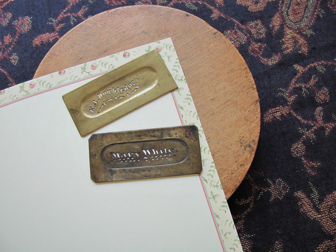Brass Stencil Name Plates Fabric Clothing Stencil White Doubleday Brass ...