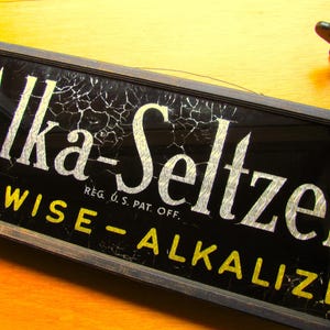 Alka Seltzer Be Wise Drug Store Advertisement Sign Alkalize Pharmacy ...