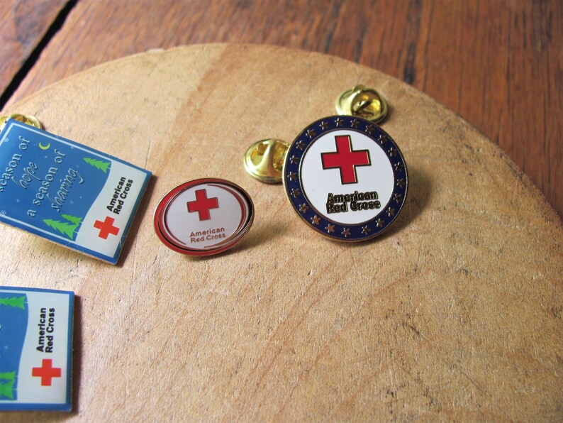 5 Vintage Red Cross Pins Lapel Pin American Red Cross Metal - Etsy