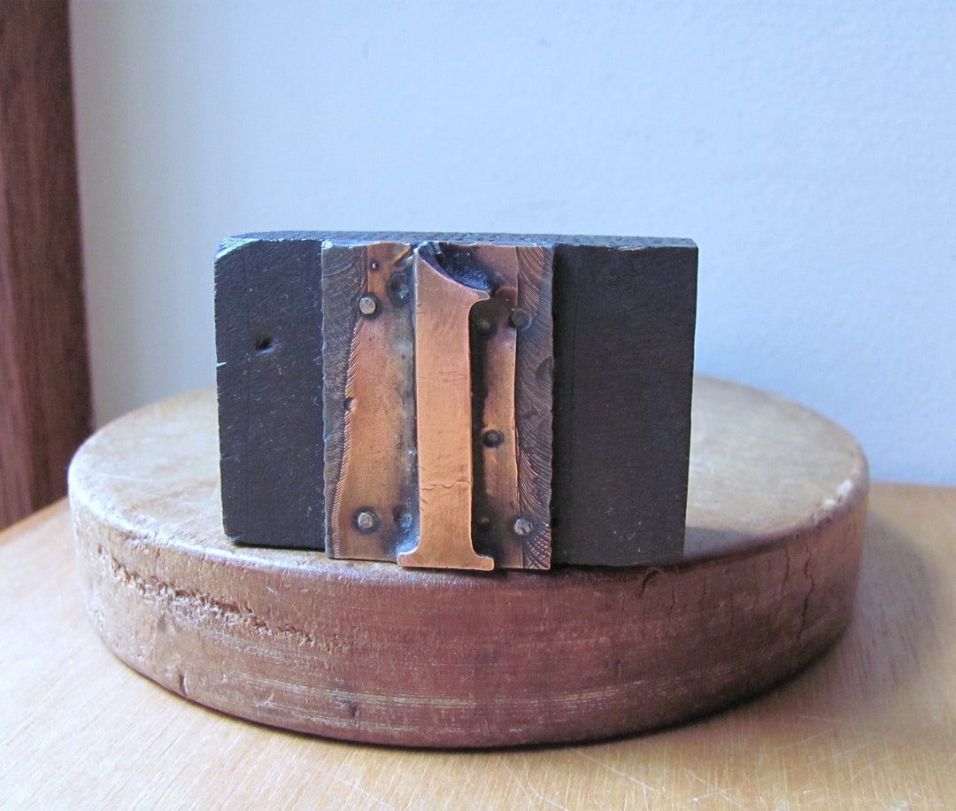 1 Number One Copper Face Printers Block Letterpress Number Wood Stamp ...