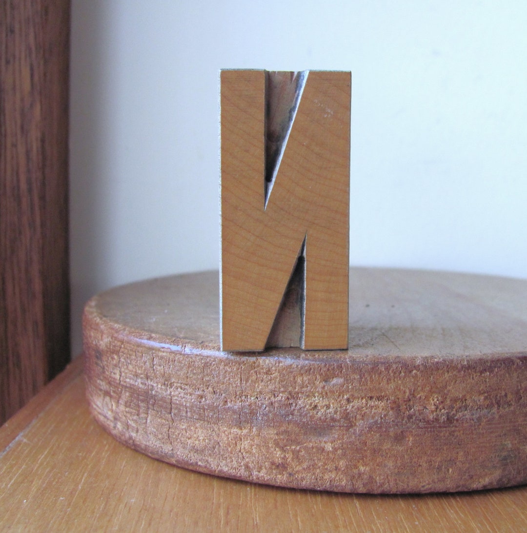 Printers Block Letter N Letterpress Stamp Wood Capital N Wooden Print ...