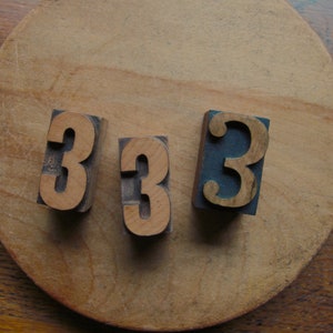Printers Block Number 3 Letterpress Stamp Wood Block Printing Type ...