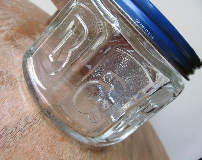 Glass Barbasol Jar Blue Lid Barber Shaving Jar With Relief Logo in ...