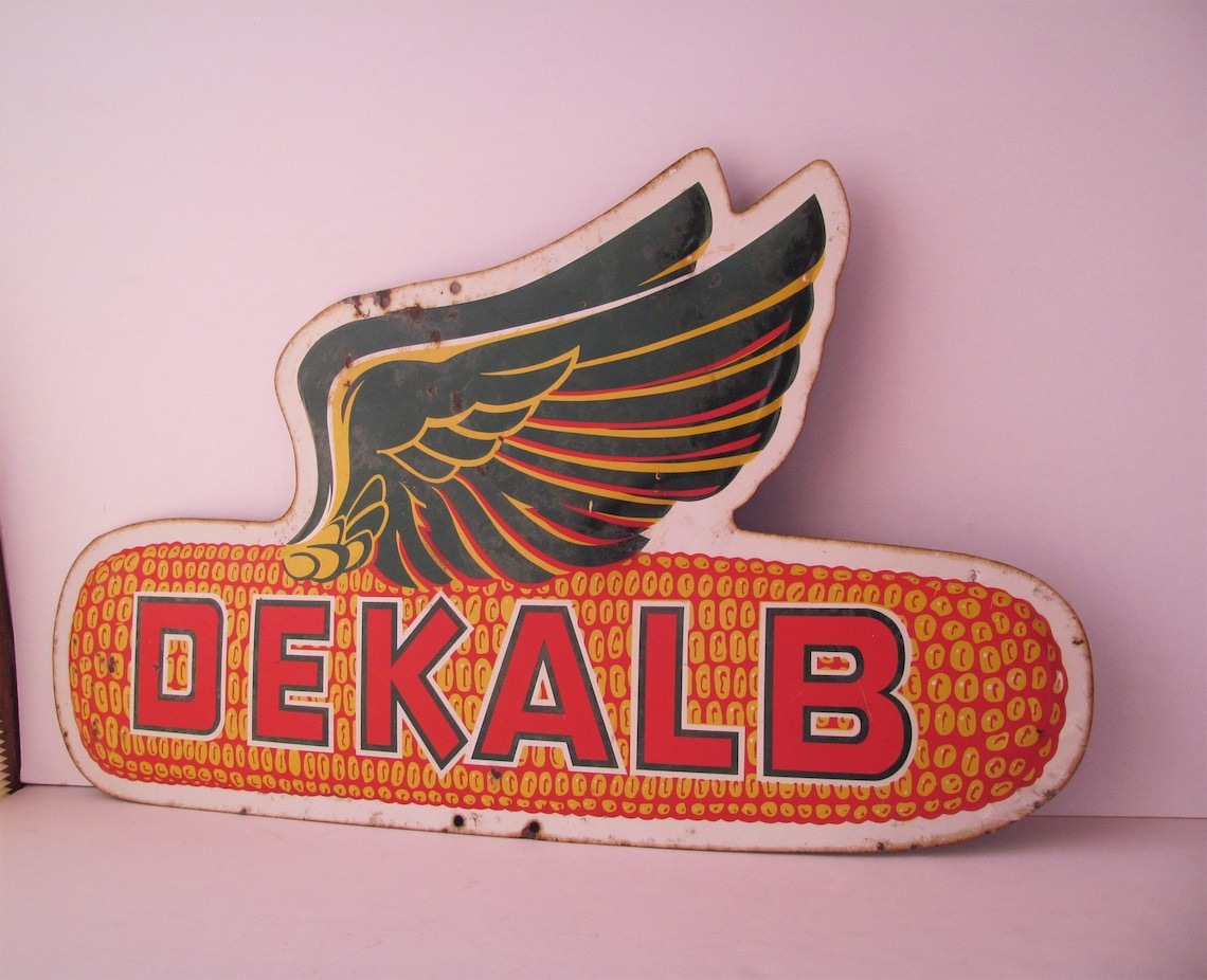Vintage Metal DeKalb Winged Corn Sign Flying Wings in Farm | Etsy