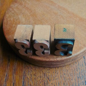 Printers Block Number 3 Letterpress Stamp Wood Block Printing Type ...