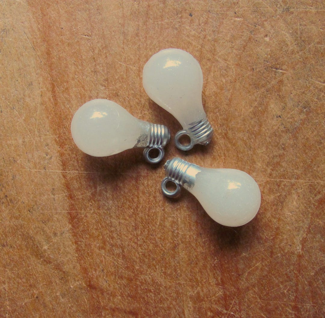 3 Light Bulb Charms Lamp Cracker Jack Prizes Gum Ball White Lightbulb ...