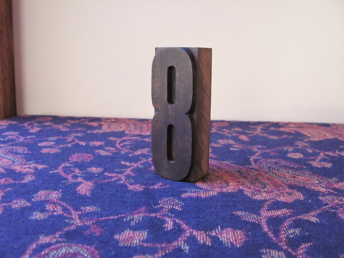Vintage Printers Block Number 8 Tall 3 Letterpress - Etsy