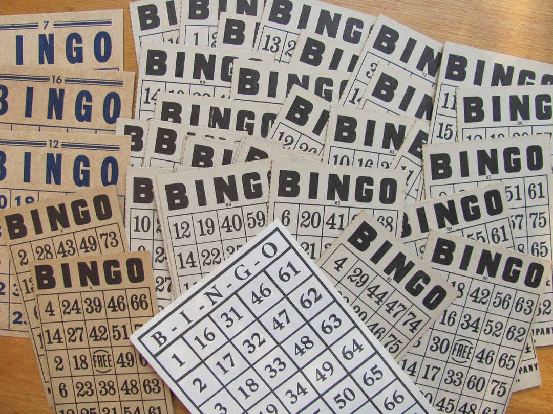 37 Bingo Game Cards & Number Call Sheet Milton Bradley Blue Art ...