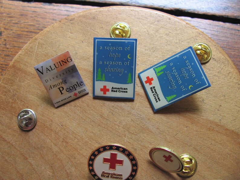 5 Vintage Red Cross Pins Lapel Pin American Red Cross Metal - Etsy
