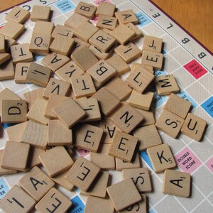 Scrabble Tiles Letters Wood Dark Game Pieces Wooden Alphabet Blocks ...