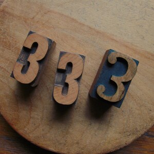 Printers Block Number 3 Letterpress Stamp Wood Block Printing Type ...