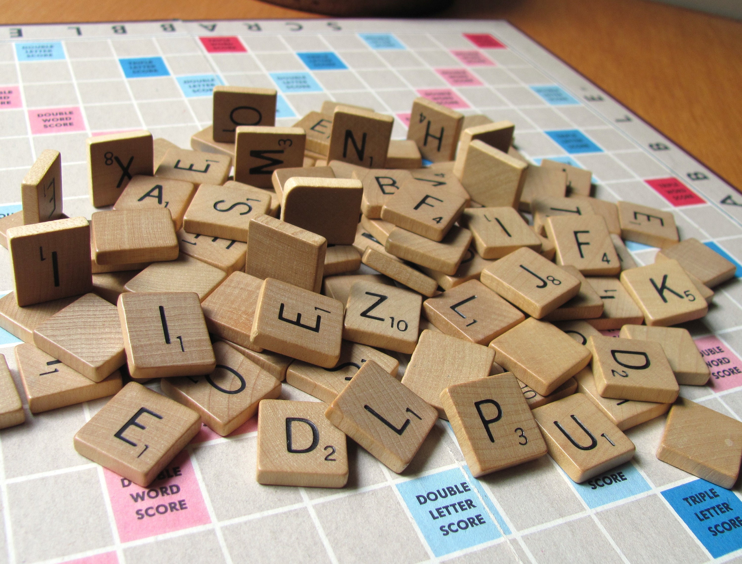 Scrabble Tiles Letters Wood Dark Game Pieces Wooden Alphabet Blocks ...