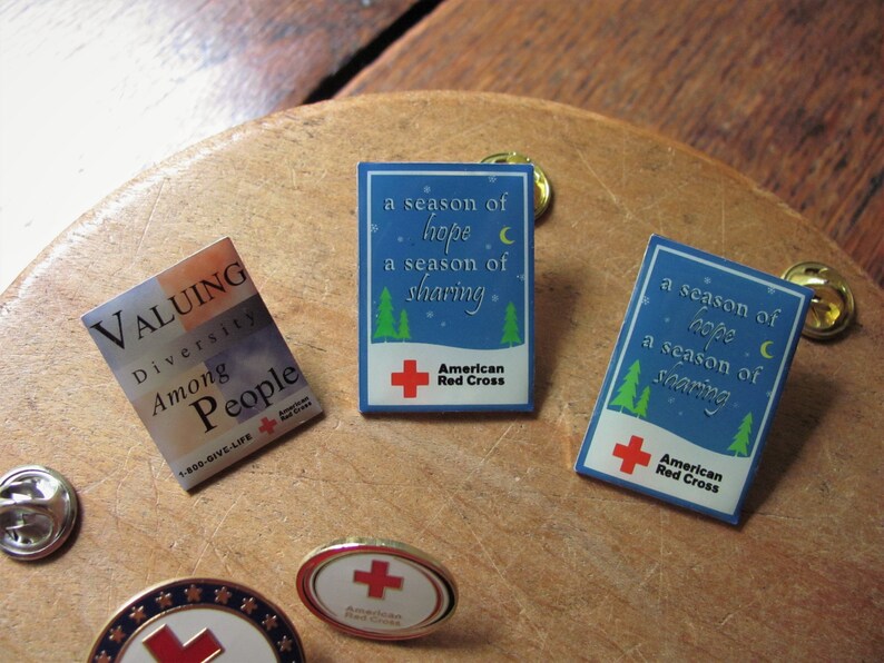 5 Vintage Red Cross Pins Lapel Pin American Red Cross Metal - Etsy