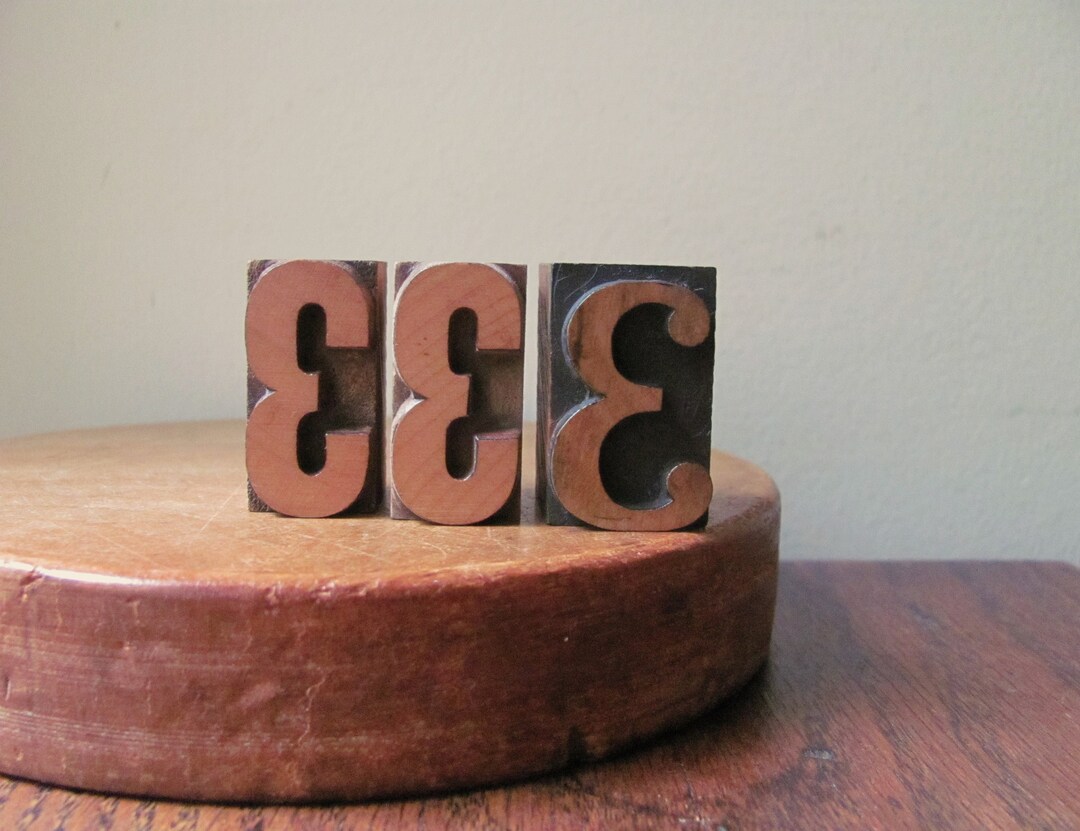 Printers Block Number 3 Letterpress Stamp Wood Block Printing - Etsy