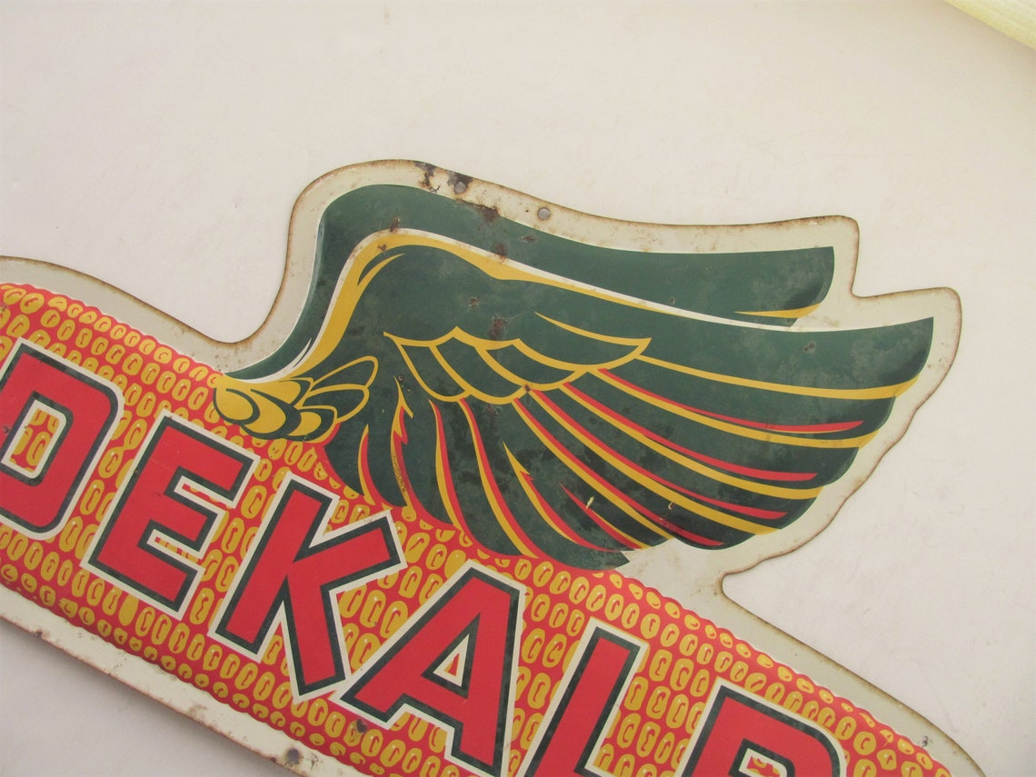 Vintage Metal DeKalb Winged Corn Sign Flying Wings in Farm | Etsy