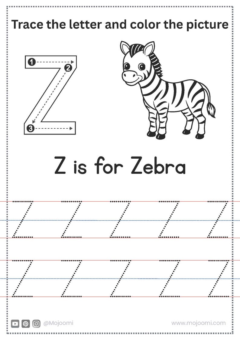 Uppercase Letter Tracing Worksheet for Preschool – Alphabet Practice ...