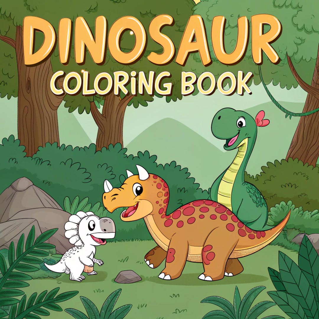 Dinosaur Coloring Book | Kids Dino Doodles (PDF Download) - Etsy