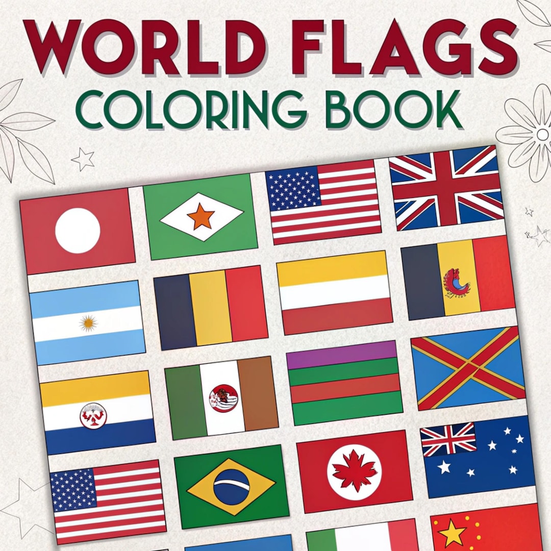 World Flags Coloring Book: Procreate & Printable Art (digital Download ...