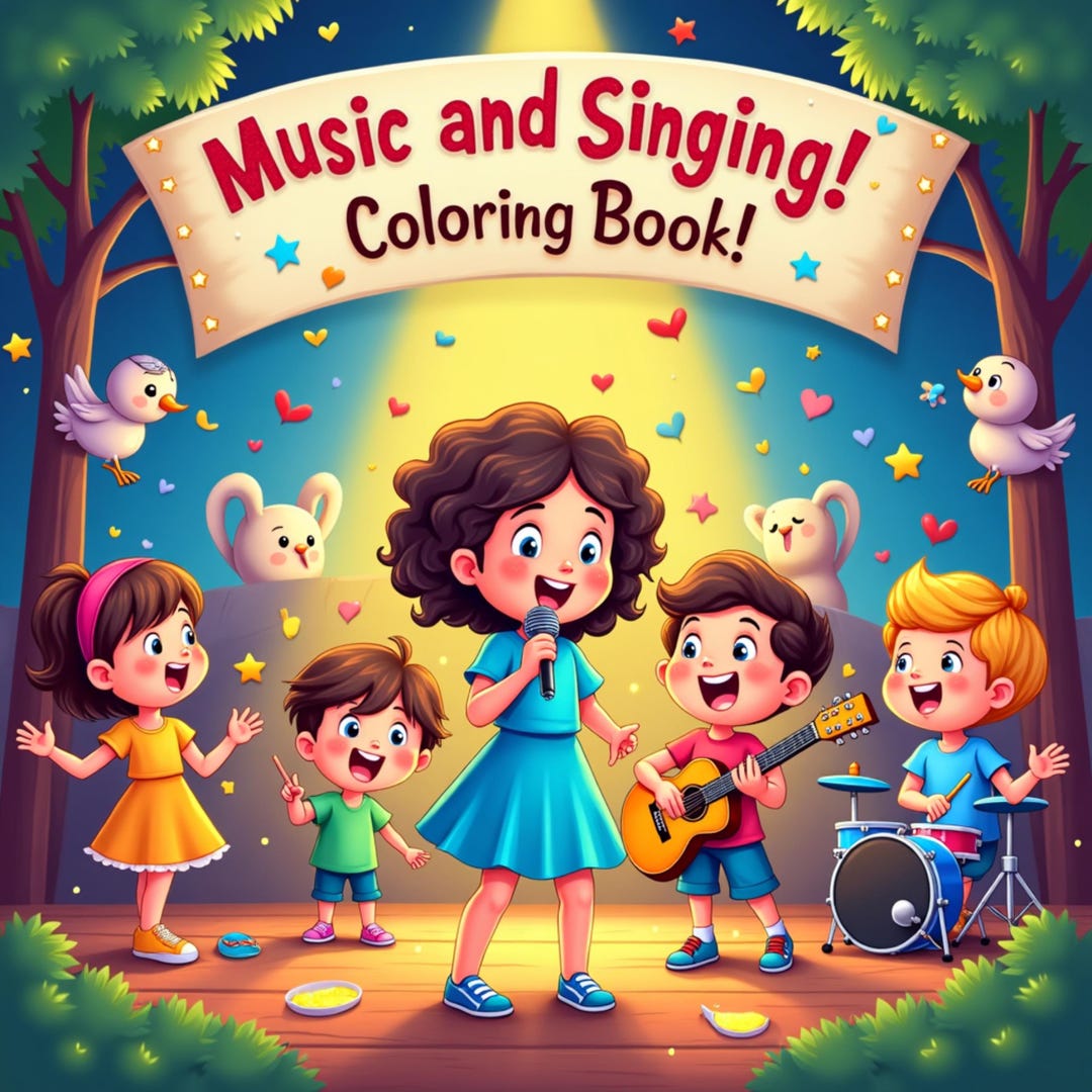 Music & Singing Coloring Book for Kids: Musical Instruments (PDF ...