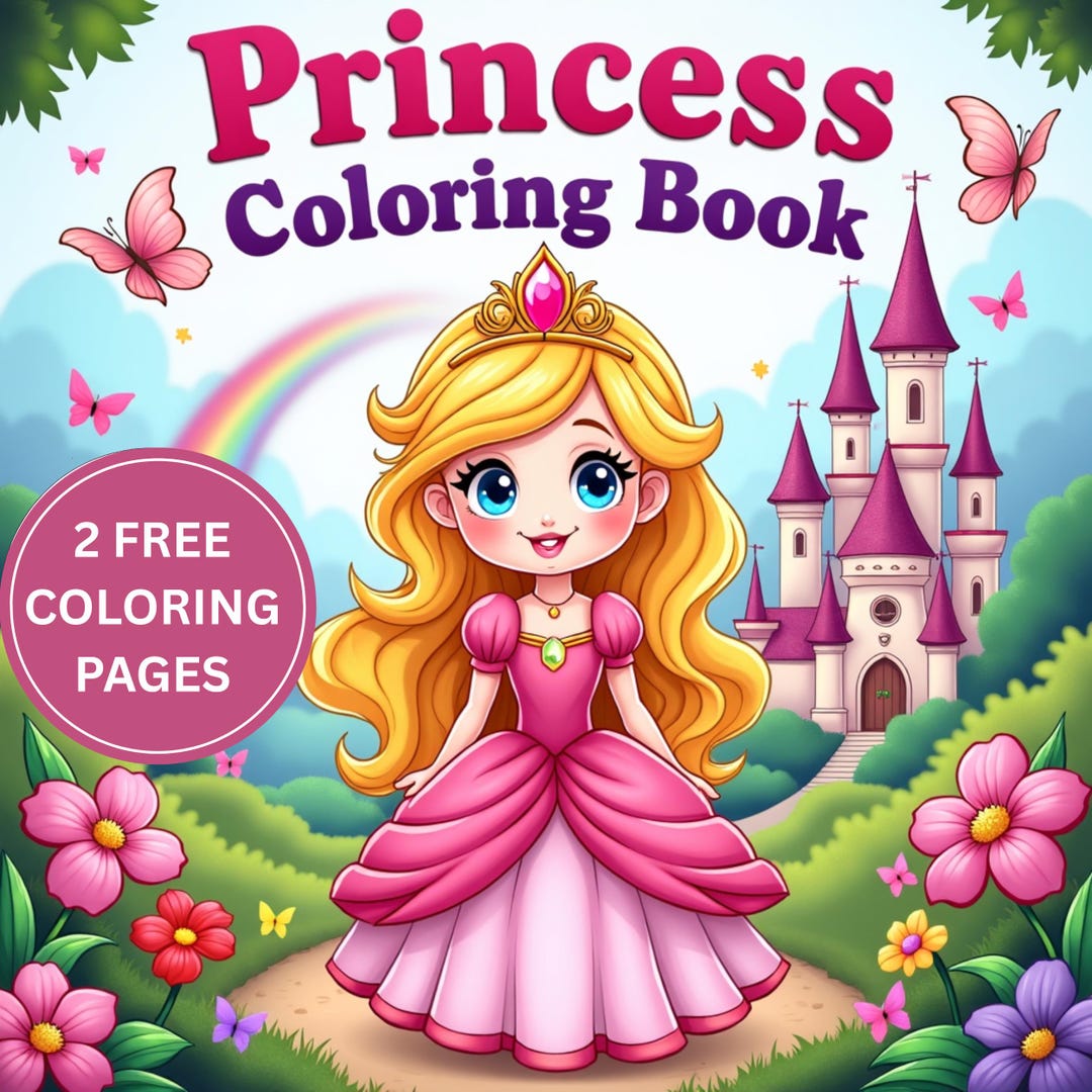 Princess Coloring Book for Girls – 30 Fairy Tale Pages, Kids Activity ...