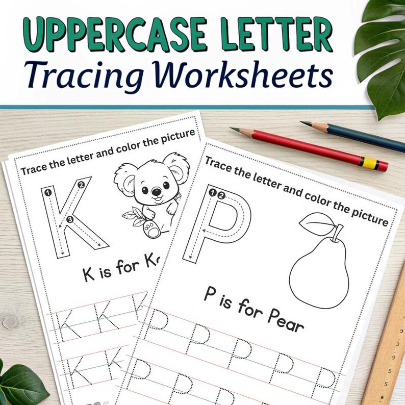 Uppercase Letter Tracing Worksheet for Preschool – Alphabet Practice ...