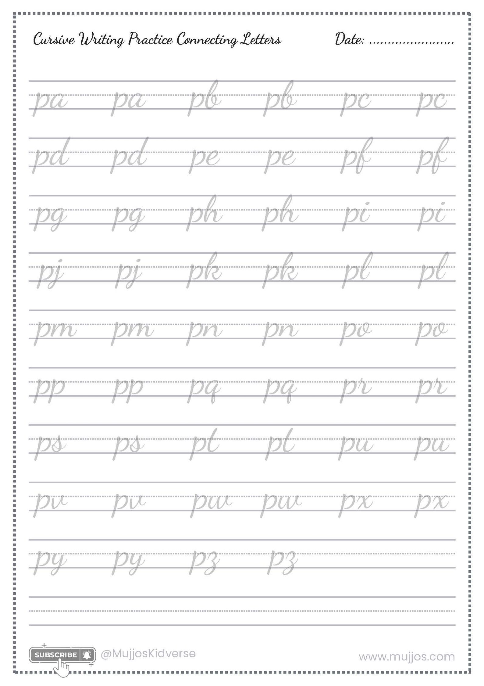 Cursive Writing Book | Printable Handwriting Workbook | A–Z Cursive ...