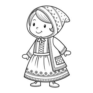 Cultural Clothing Coloring Book for Kids | World Traditional Dress ...