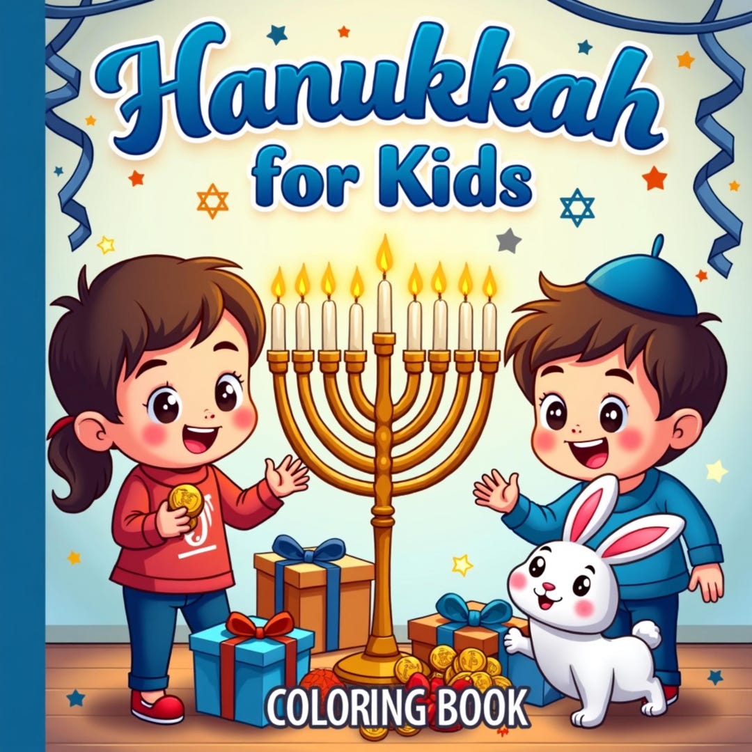 Printable Hanukkah Coloring Book: Festival of Lights Kids Activity ...