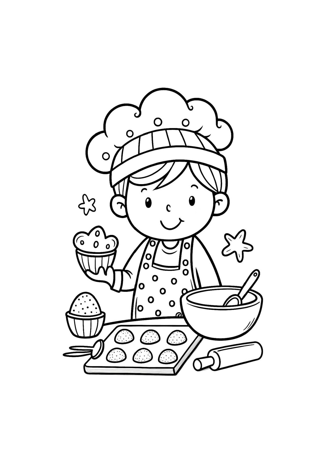 Kitchen Coloring Book: 20 Food Art Pages for Toddlers (PDF Download - Etsy