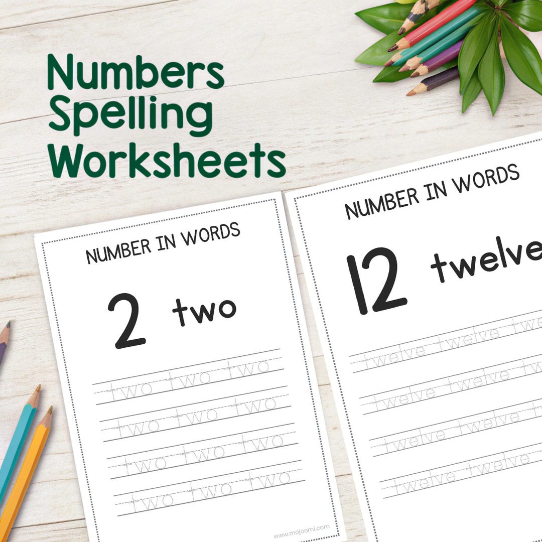 Number Spelling Worksheets: Preschool & Toddler Printable Activities ...