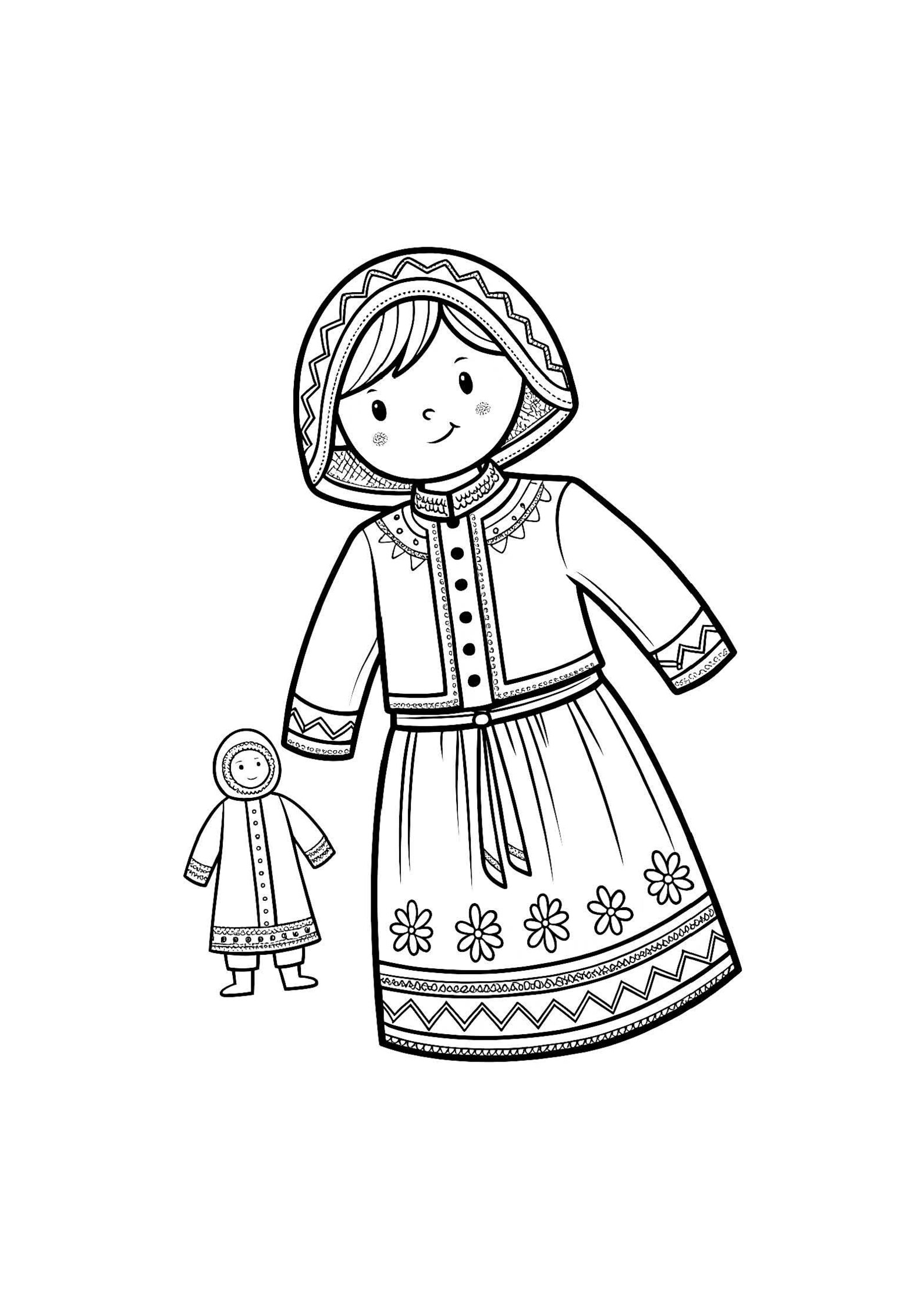 Cultural Clothing Coloring Book for Kids | World Traditional Dress ...