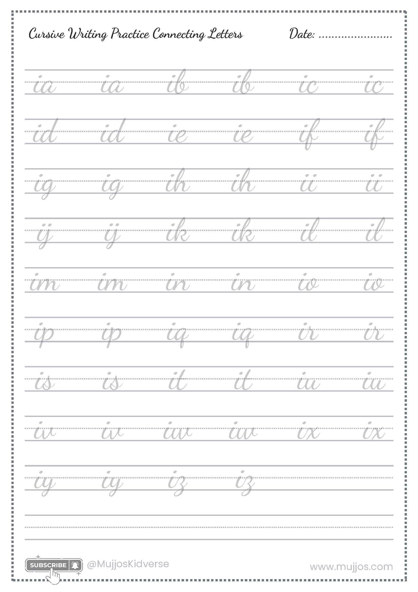 Cursive Writing Book | Printable Handwriting Workbook | A–Z Cursive ...