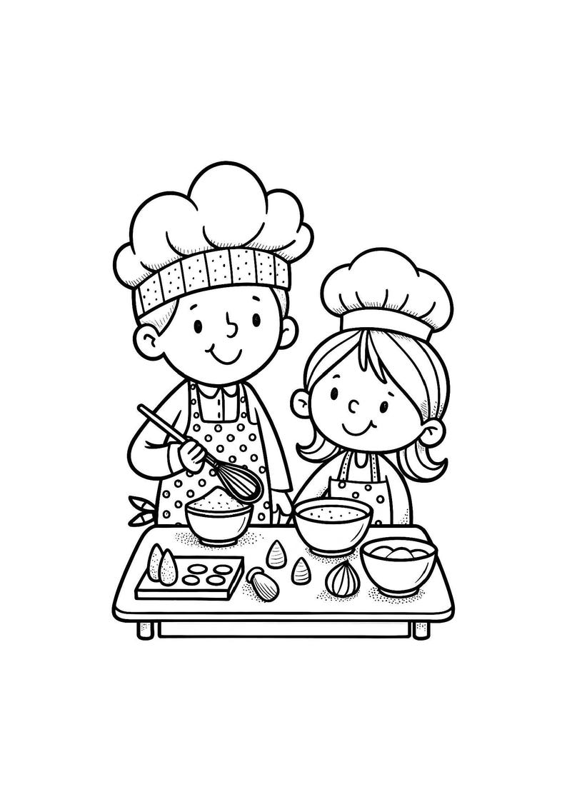Kitchen Coloring Book: 20 Food Art Pages for Toddlers (PDF Download - Etsy
