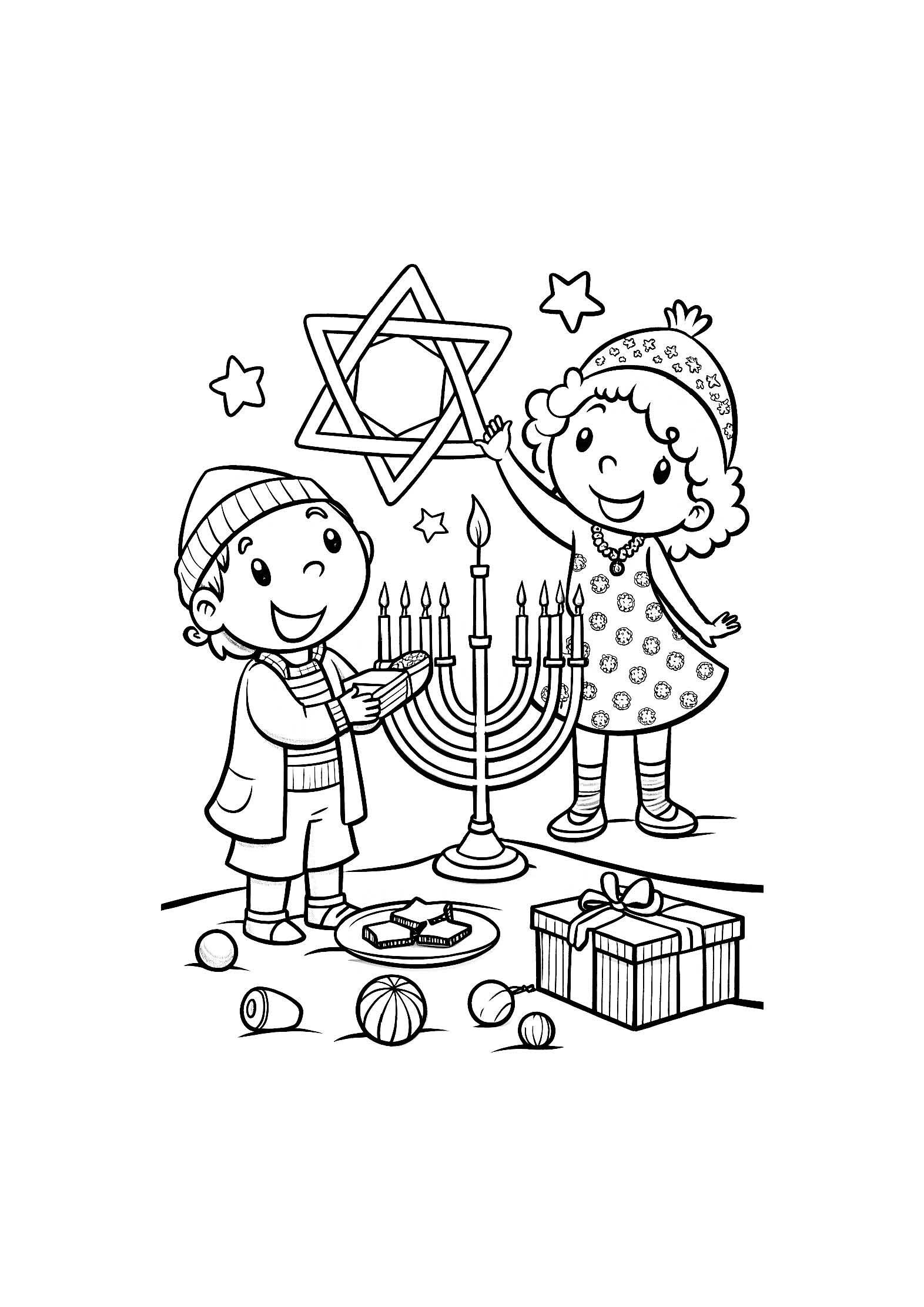 Printable Hanukkah Coloring Book: Festival of Lights Kids Activity ...
