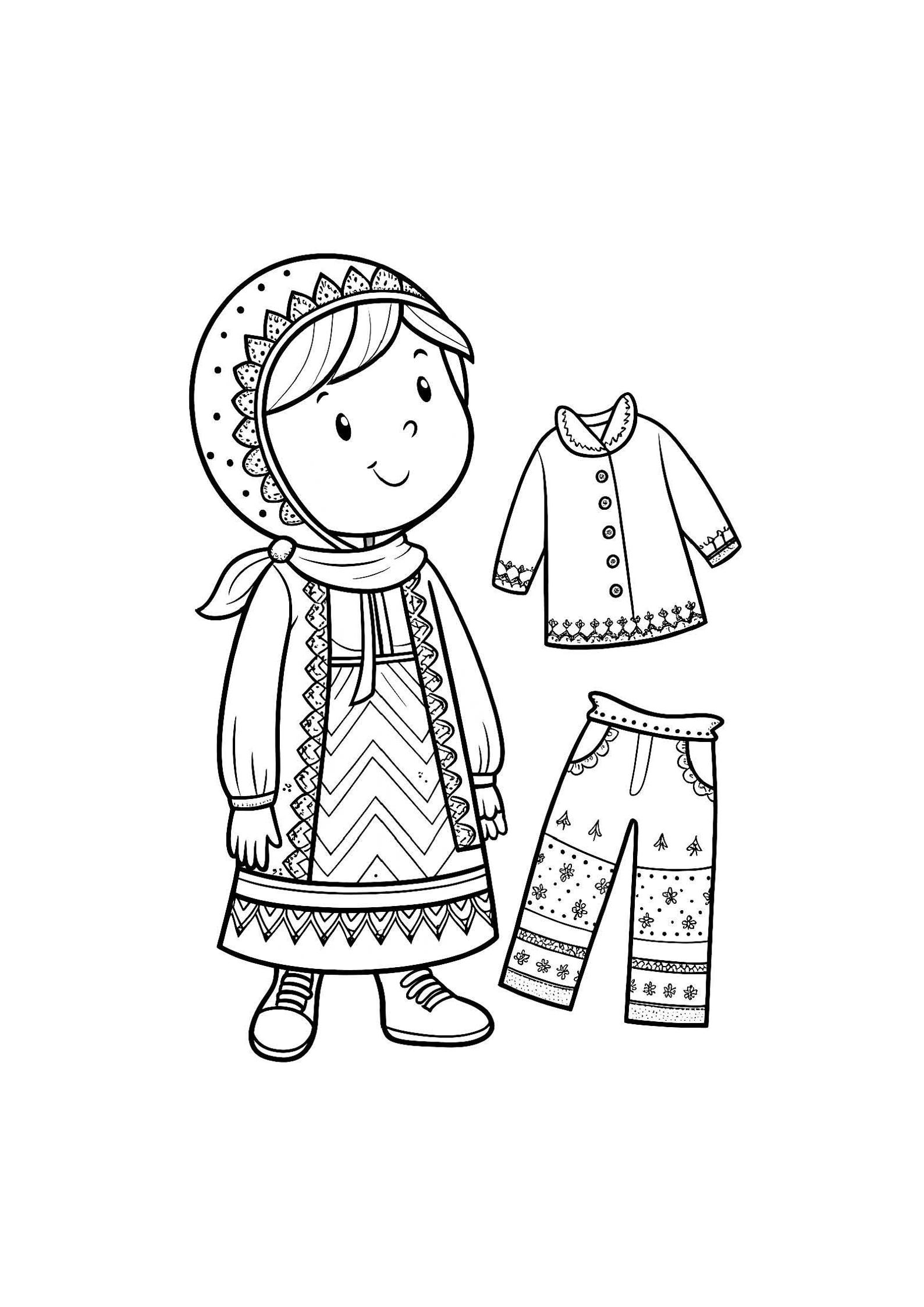 Cultural Clothing Coloring Book for Kids | World Traditional Dress ...