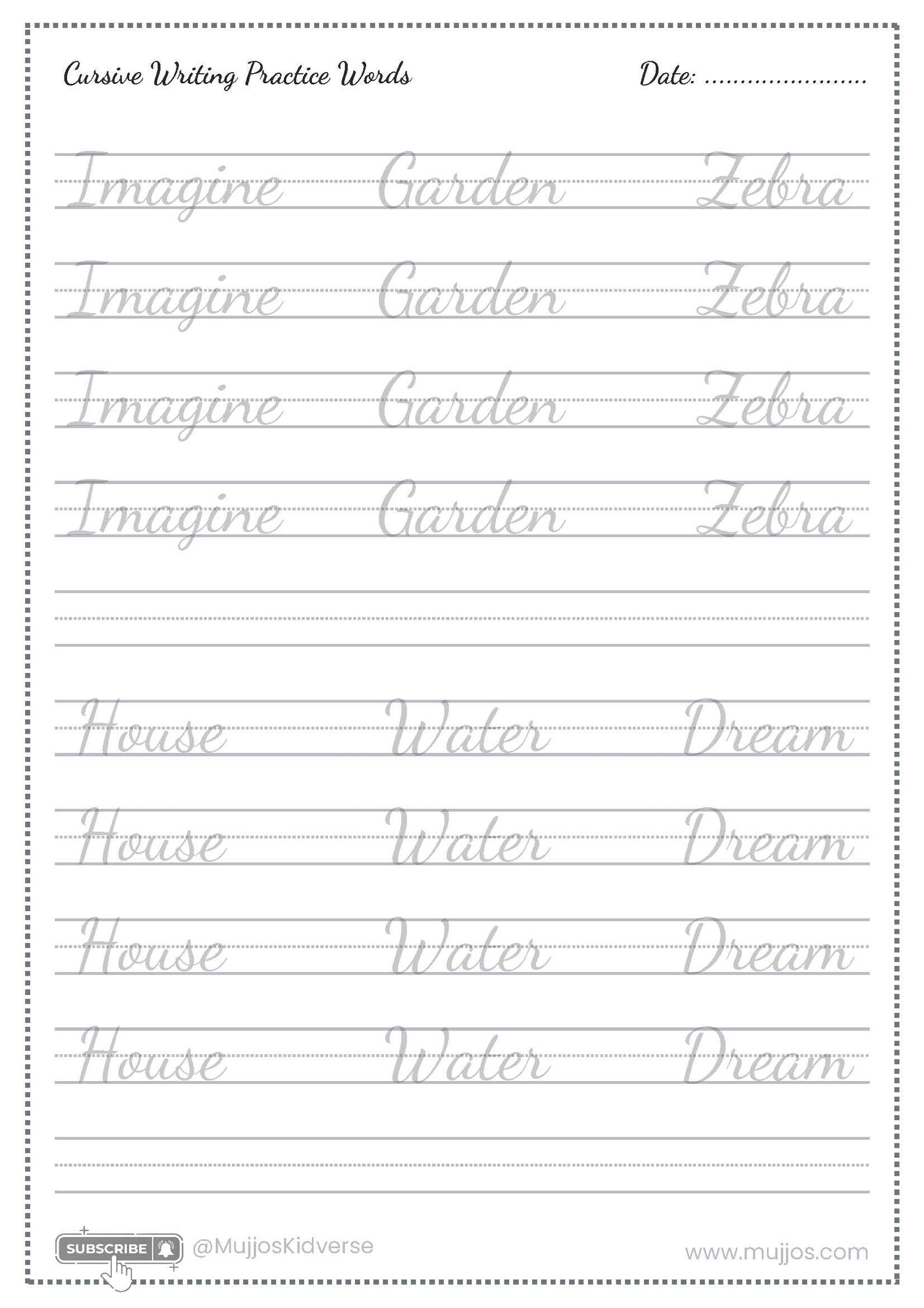 Cursive Writing Book | Printable Handwriting Workbook | A–Z Cursive ...